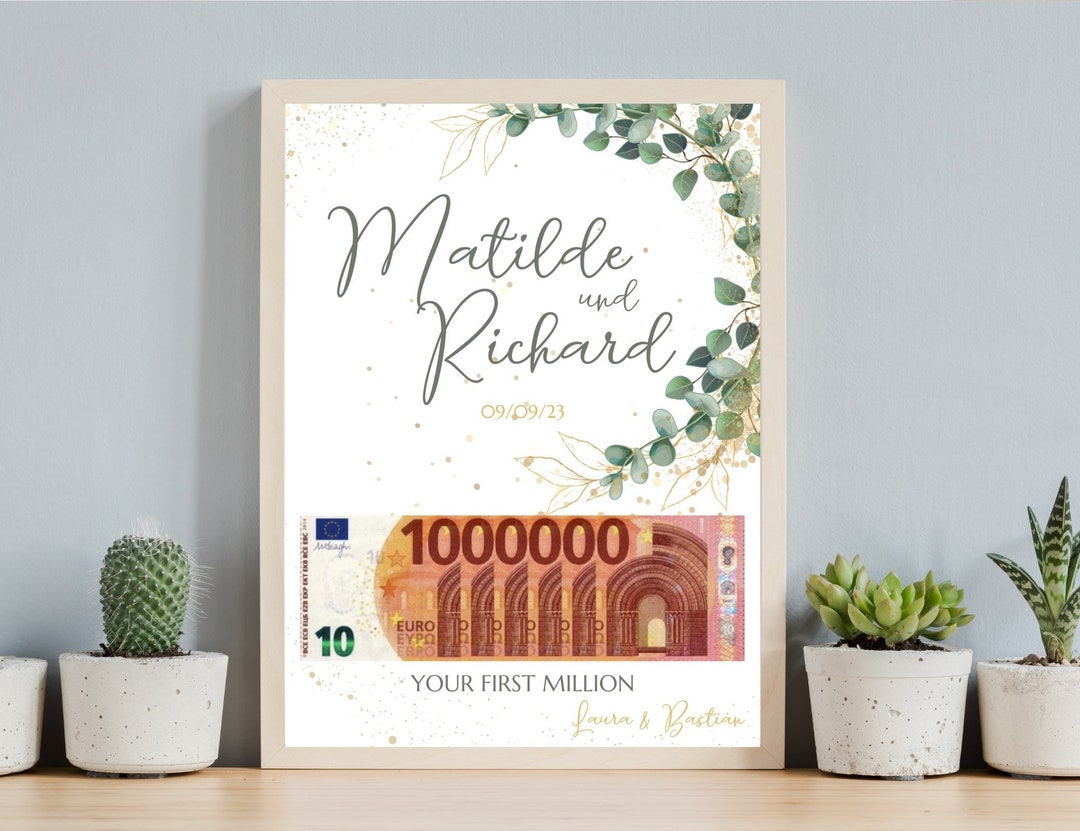 Personalized Wedding Money Gift Your First Million Couple - Etsy