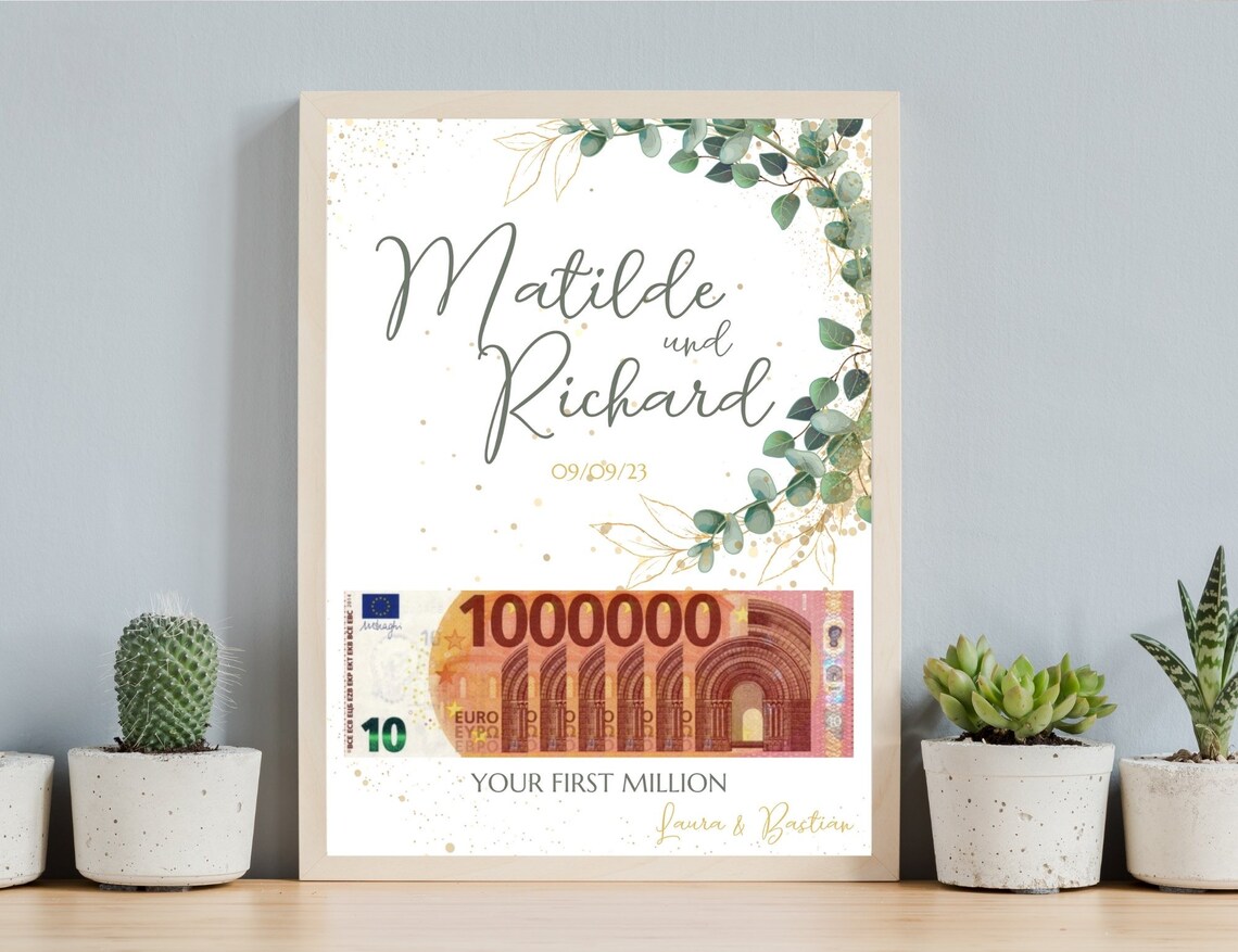 Personalized Wedding Money Gift Your First Million Couple - Etsy