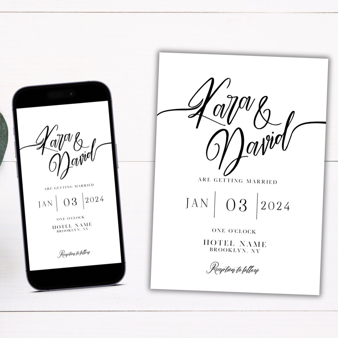 Electronic Wedding Invitation Template, Pintable and Electronic Wedding ...