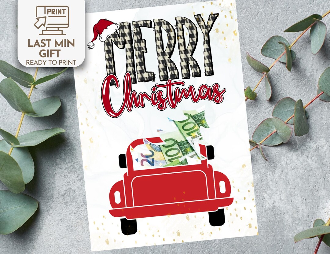 Merry Christmas Gift Card, Money Gift Card, Xmas Cash Gift, Christmas ...