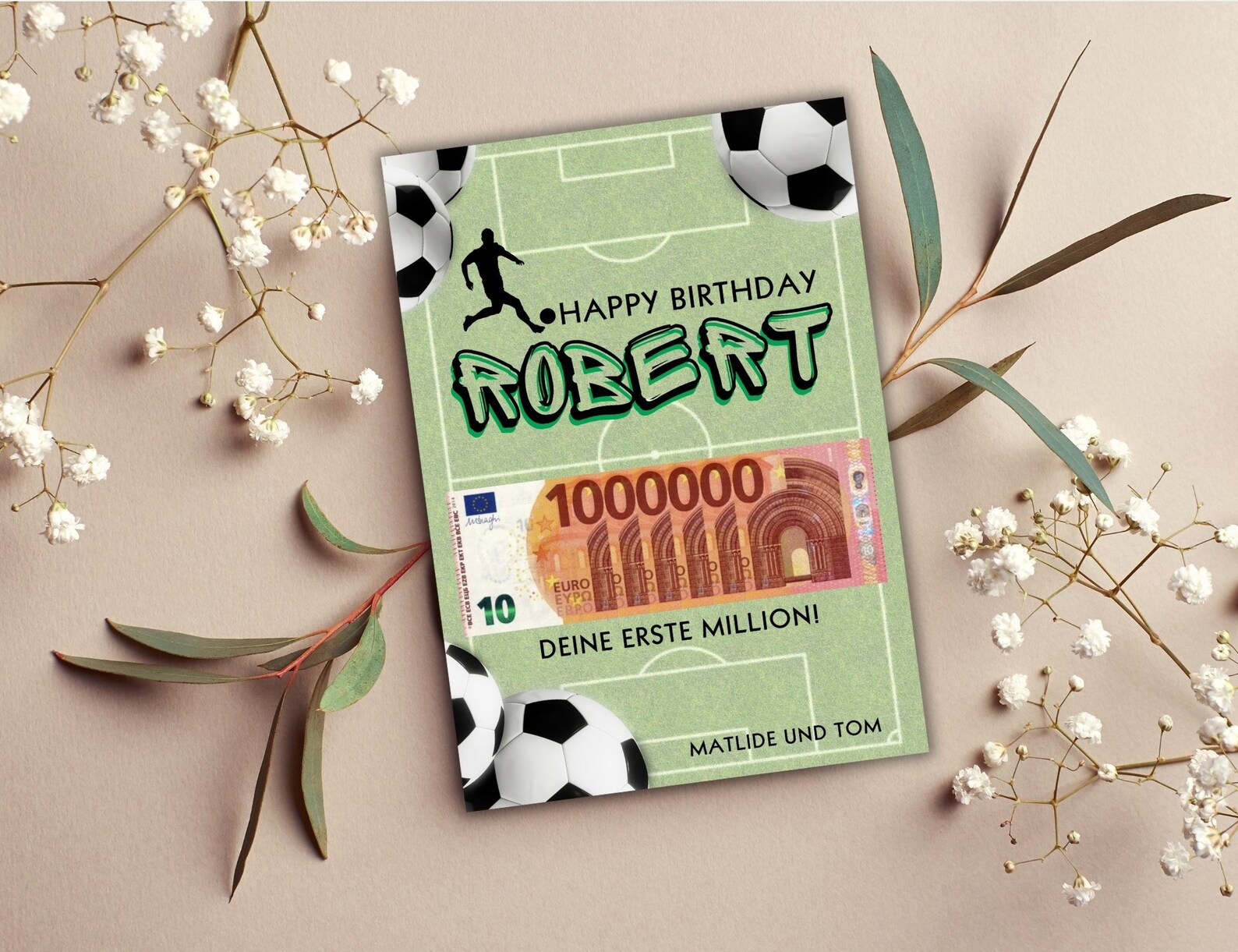 Football Player Birthday Money Gift Card, DIY Present for Birthday ...