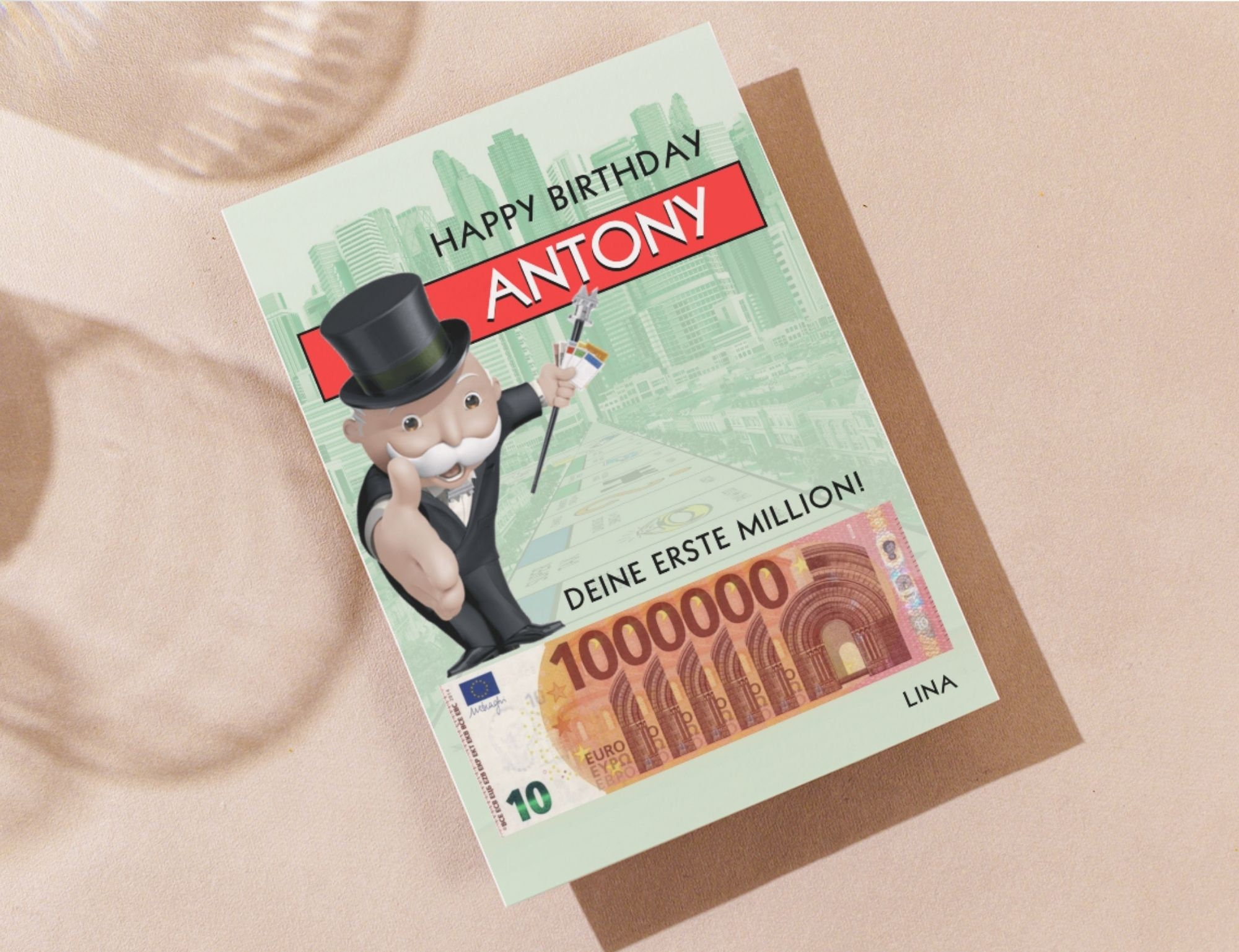 Monopoly Birthday Money Gift Card, DIY Present for Birthday, Cash Gift ...