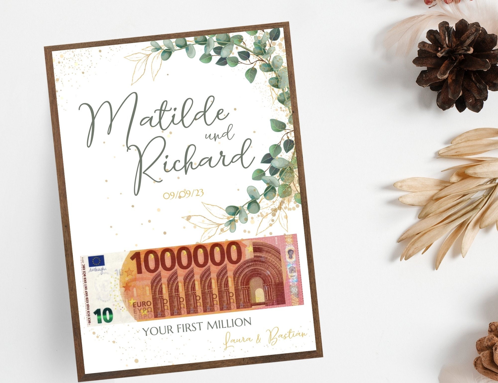 Personalized Wedding Money Gift Your First Million Couple - Etsy