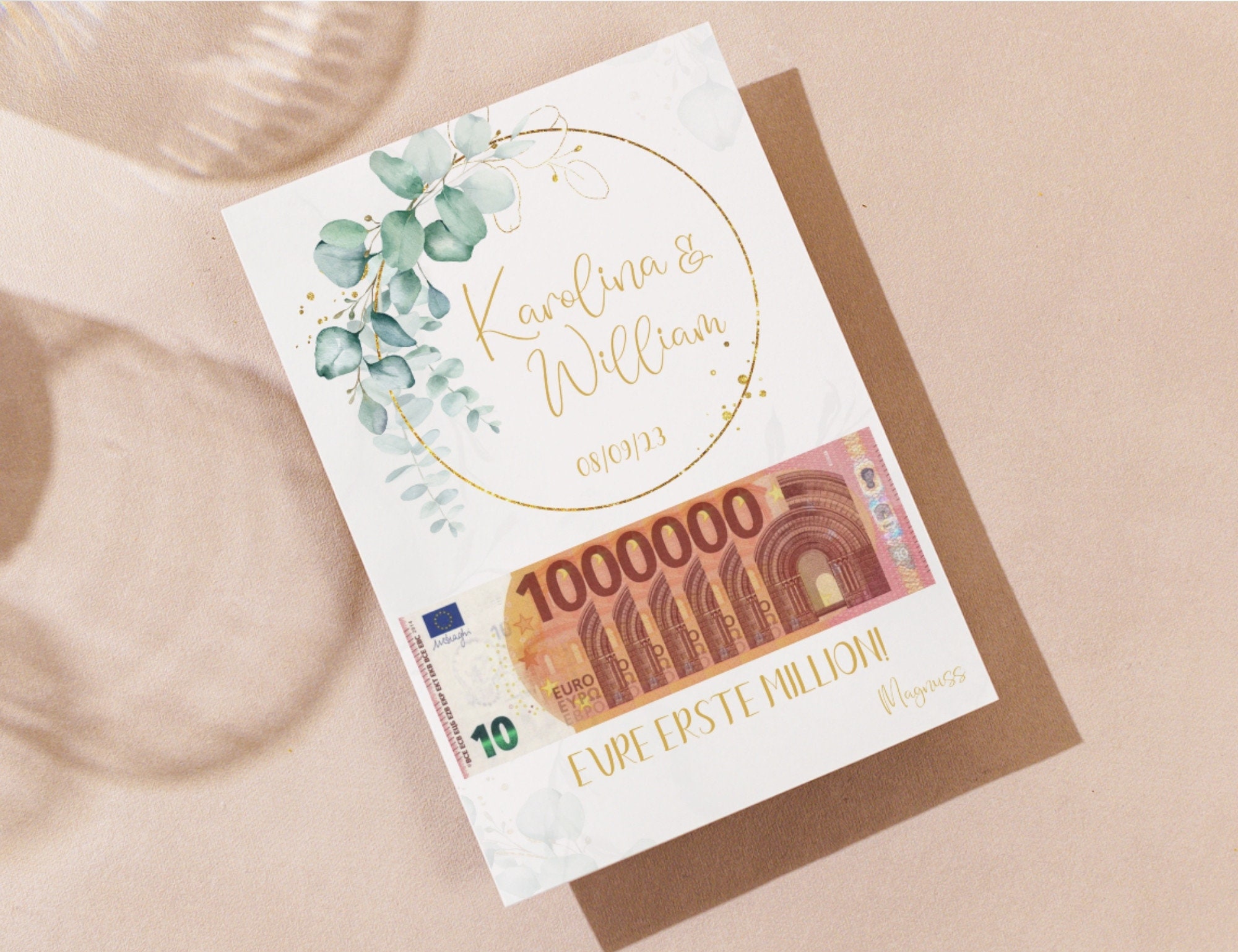 Personalized Greenery Money Gift Wedding Card Your First - Etsy