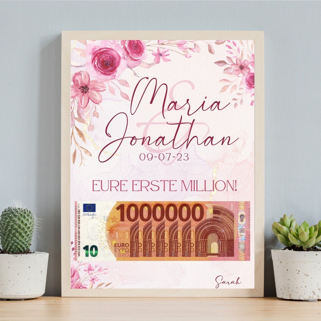 Money Wedding Gift, Your First Million, Million Gift, Personalized ...