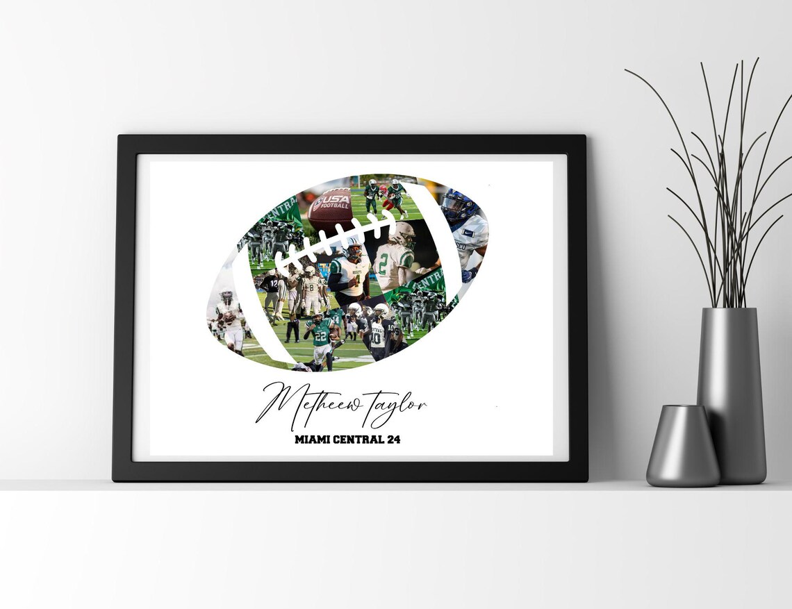 Football Player Photo Collage Gift, Team Collage (digital Canva ...