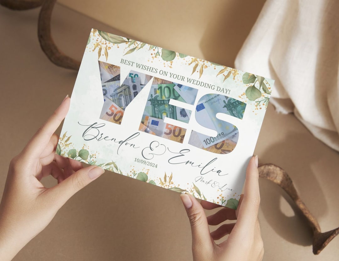 Personalized Money Gift Wedding Card, Wedding Favor, Couple Money Gift ...