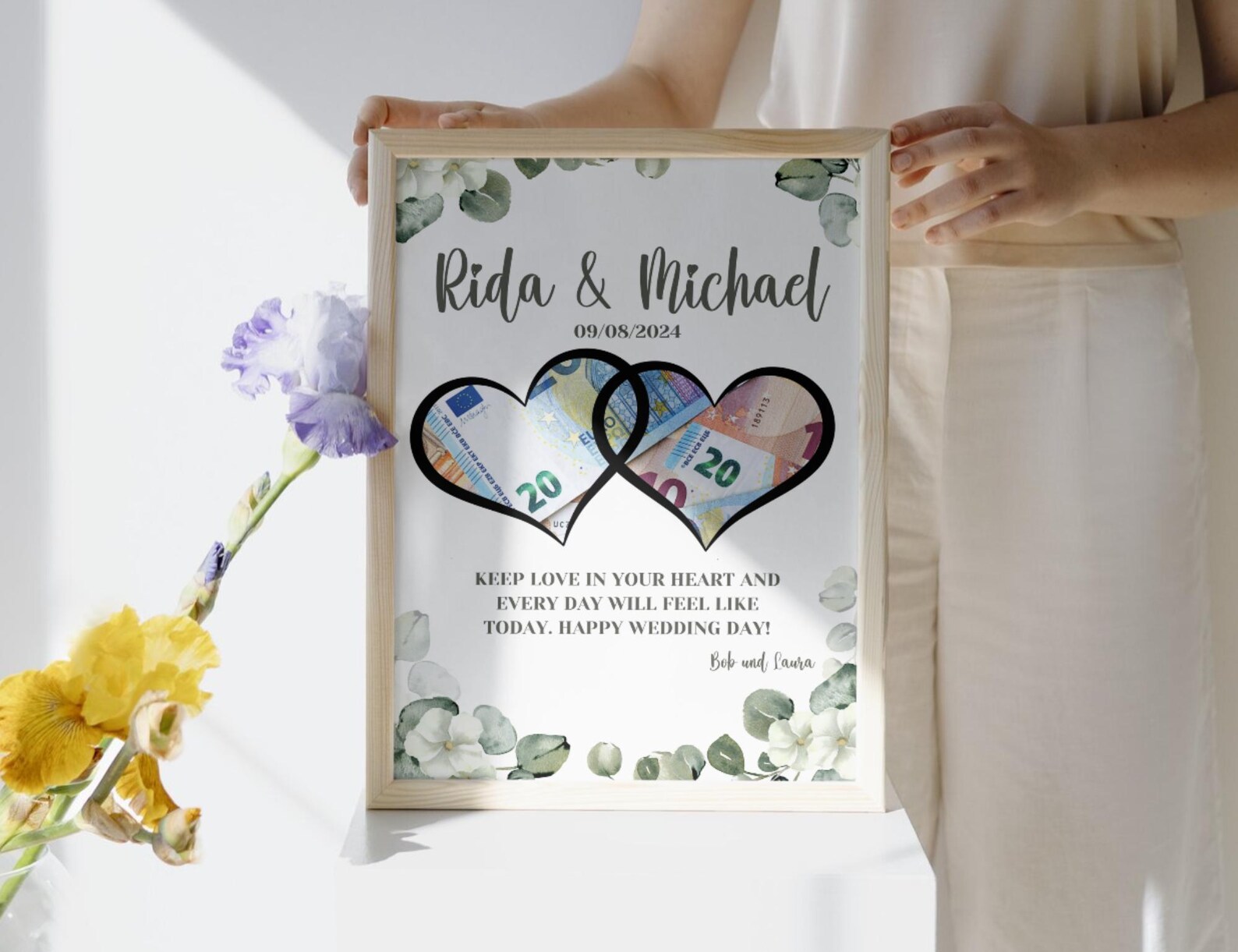 Personalized Wedding Money Gift Card, Printable Canva Template - Etsy