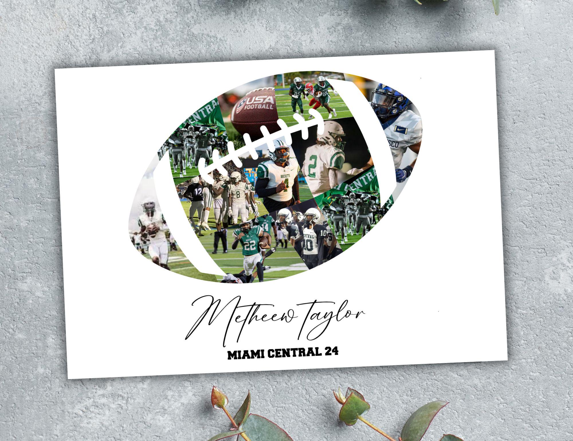 Football Player Photo Collage Gift, Team Collage (digital Canva ...