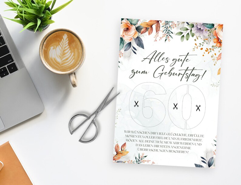 60th Birthday Money Gift Card, Printable Bday Card (PDF) - Etsy