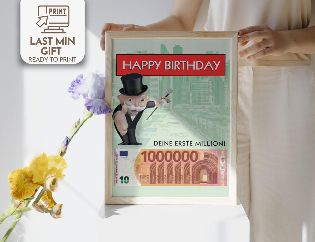 Monopoly Birthday Money Gift Card, DIY Present for Birthday, Cash Gift ...