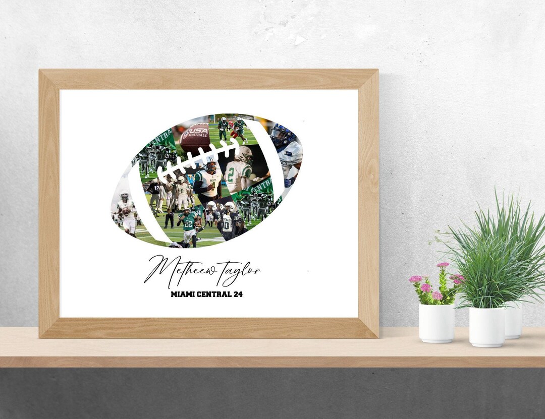 American Football Player Photo Collage, Gift to Football Player , Team ...