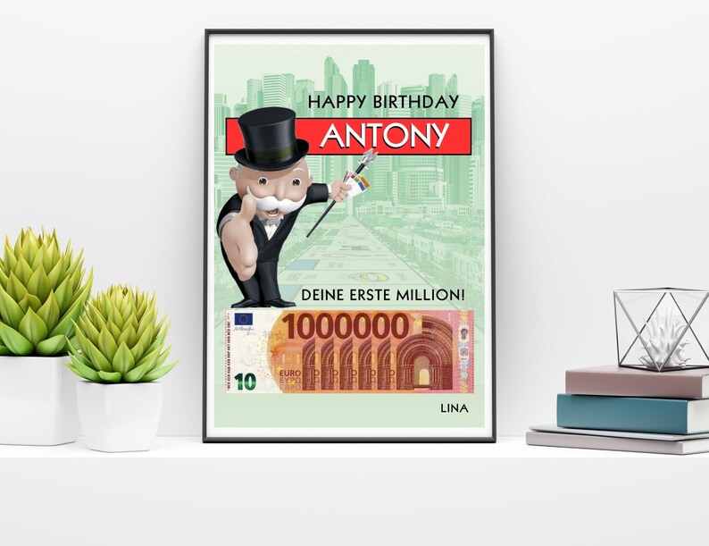 Monopoly Birthday Money Gift Card, DIY Present for Birthday, Cash Gift ...