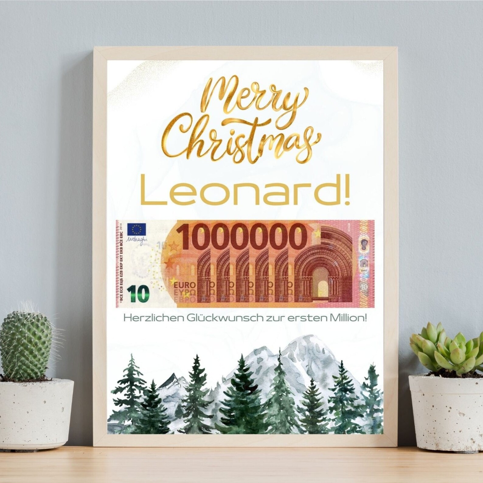 Personalized Christmas Money Gift Card, Canva Template (digital ...
