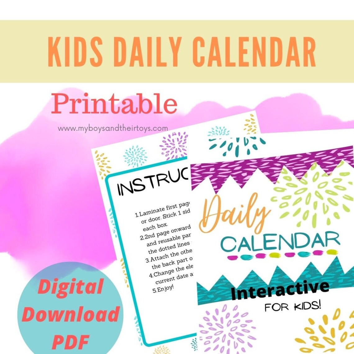 Printable Daily Calendar for Kids Interactive Morning Board - Etsy
