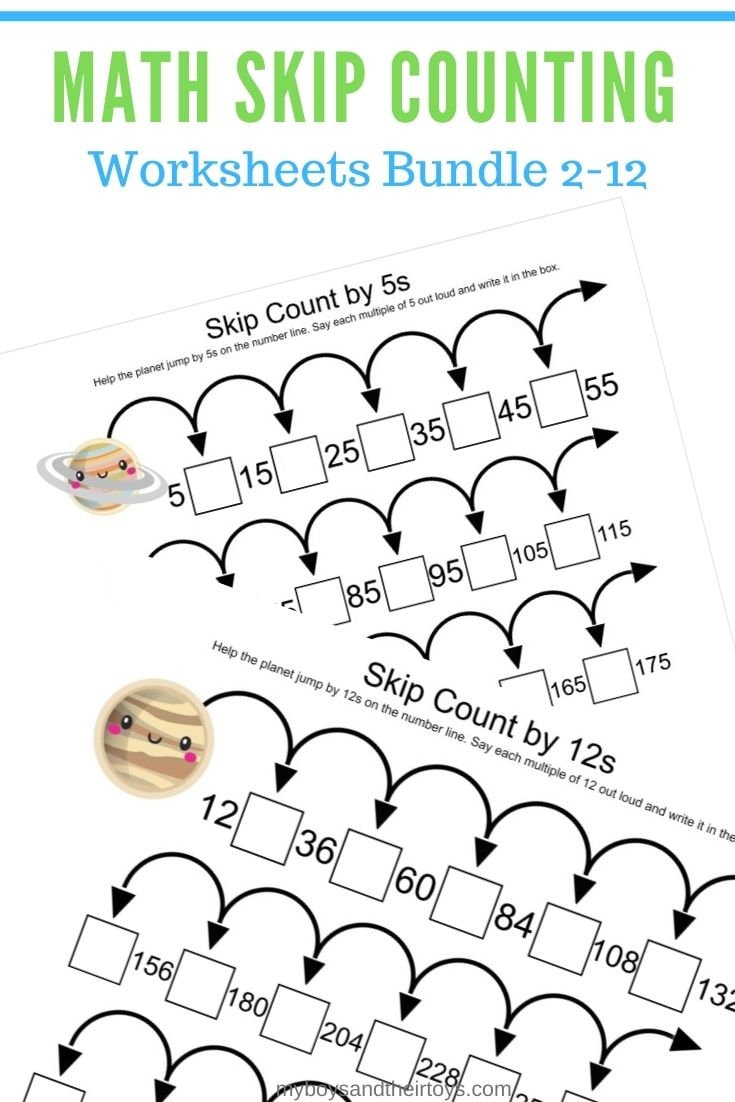 Math Skip Counting Printable Worksheet Bundle - Digital Download, Math ...