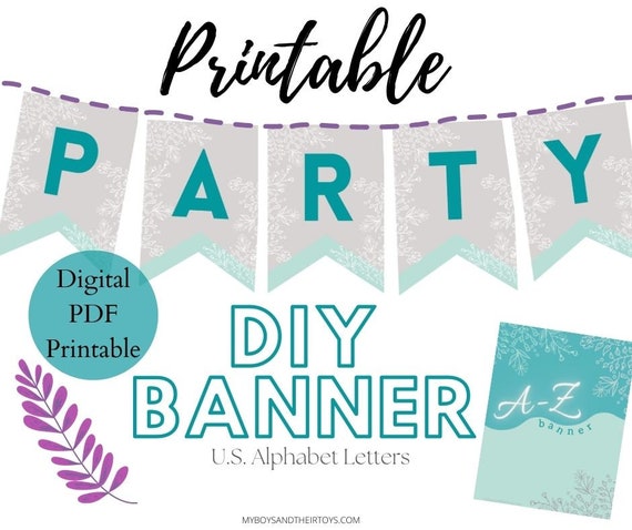 Printable DIY Banner Floral Letters A-Z Banner Party Banner - Etsy