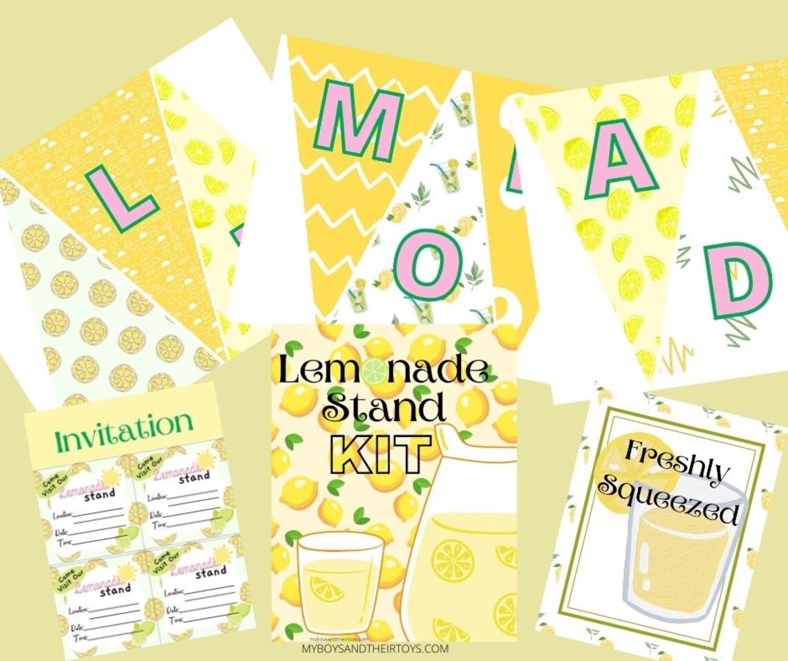 DIY Lemonade Stand Kit Printable Lemonade Stand Signs Summer - Etsy