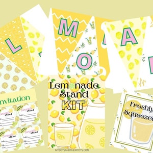 DIY Lemonade Stand Kit, Printable Lemonade Stand Signs, Summer Kids ...