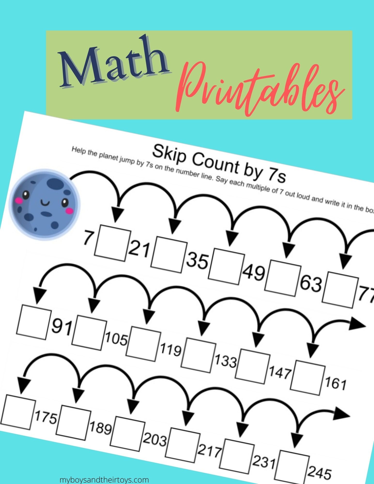Math Skip Counting Printable Worksheet Bundle - Digital Download, Math ...