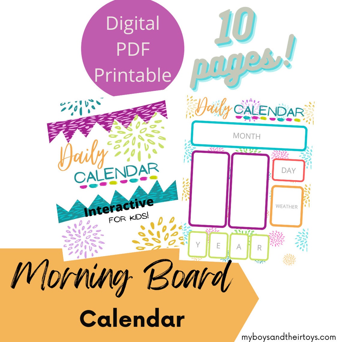 Printable Daily Calendar for Kids Interactive Morning Board - Etsy