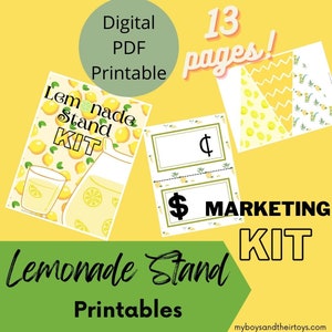 DIY Lemonade Stand Kit Printable Lemonade Stand Signs Summer - Etsy