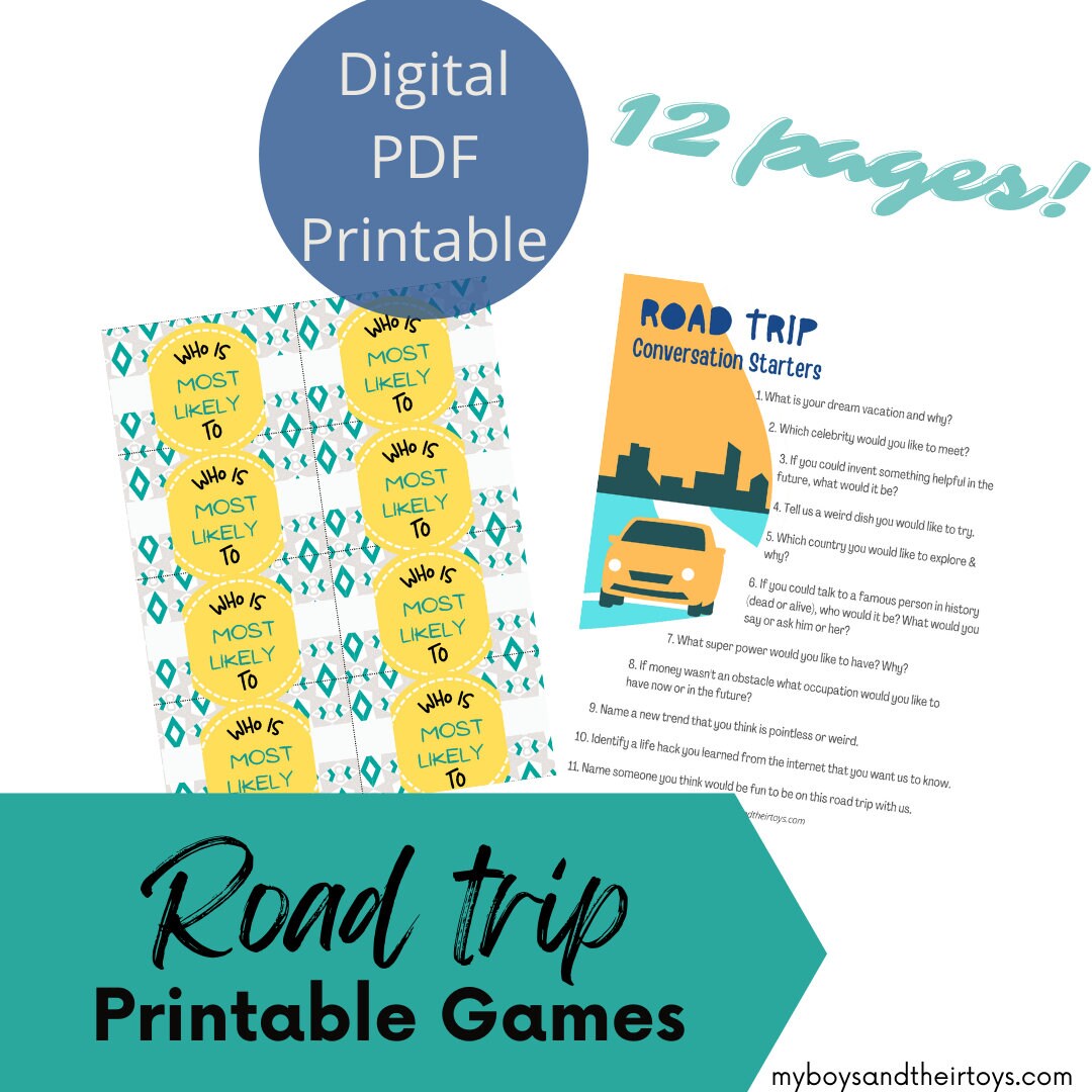 Printable Road Trip Games Family Travel Games Road Trip Etsy