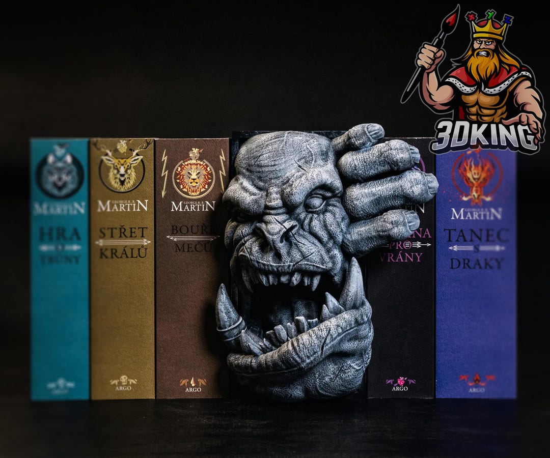 Orc Book Nook - Fantasy Book Spacer - 3D Printed Library Decoration ...