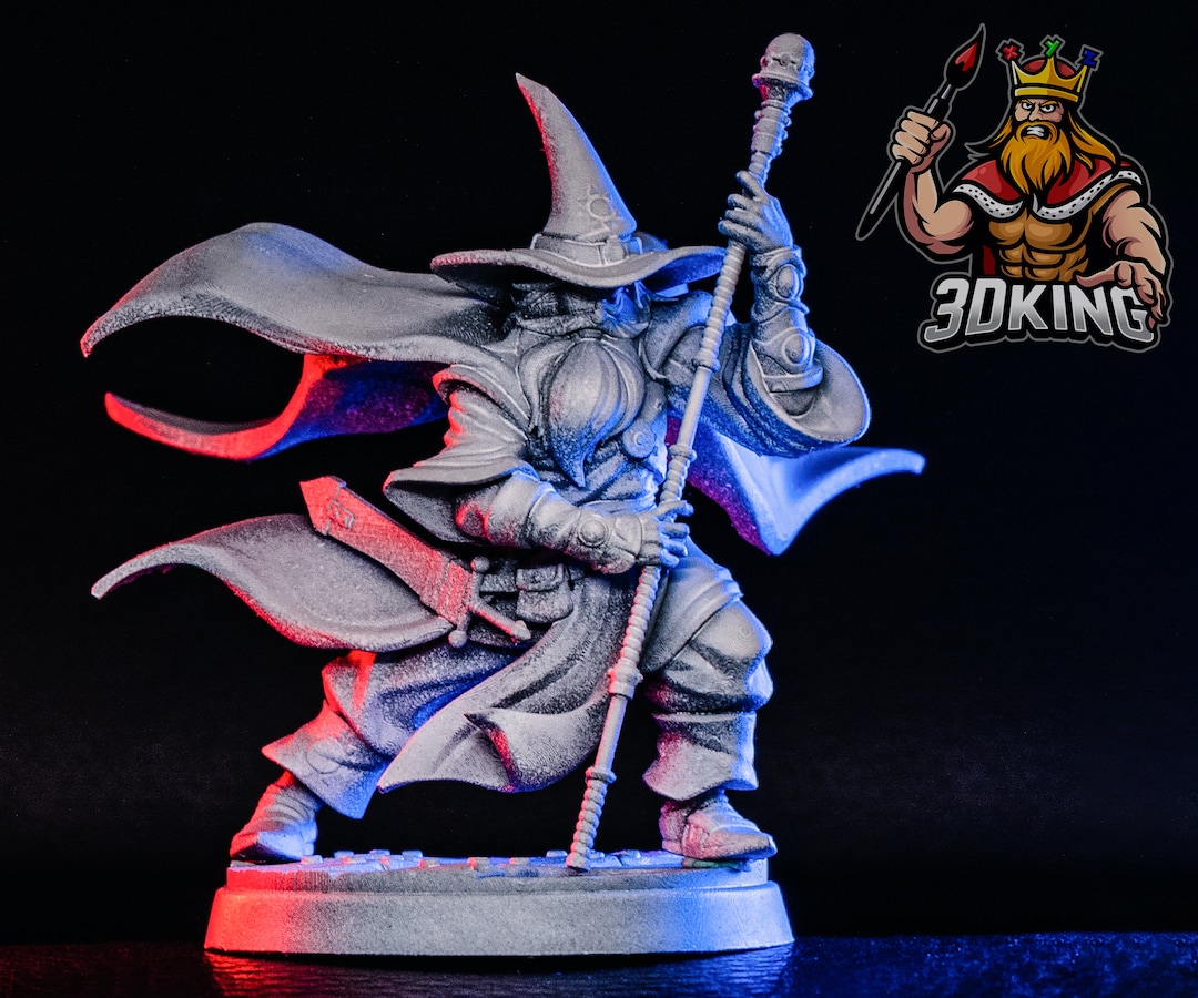 Resin Printed Human Wizard Miniature: Dnd Tabletop Gaming (28-32mm/75mm ...
