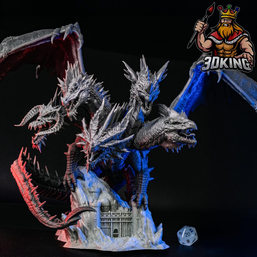 Tiamat Miniature: 5-headed Dragon Queen - Dnd Tabletop Figure - Etsy