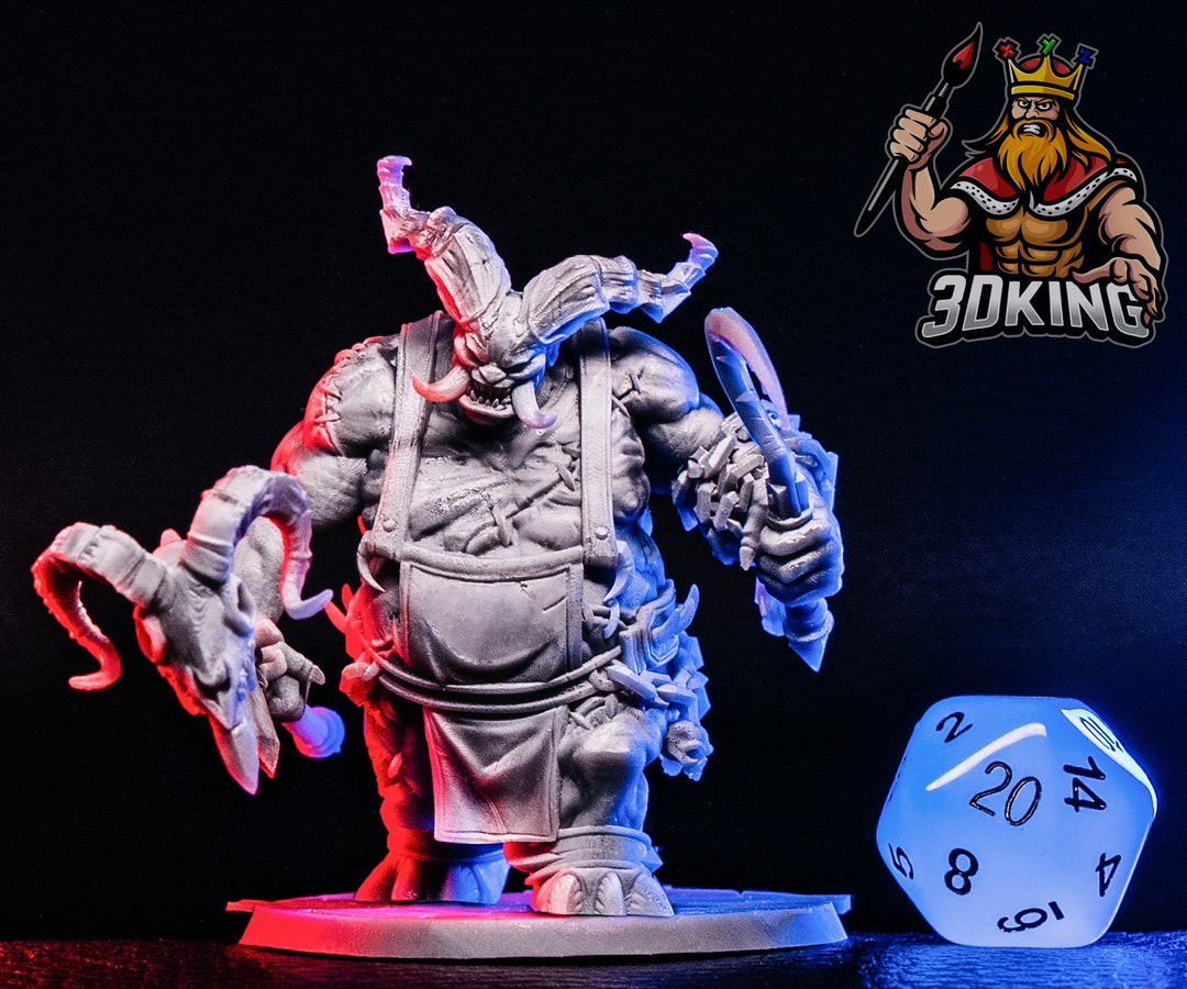 Flesh Carver Miniature - the Butcher, Hell Demon, Diablo, Dnd Tabletop ...