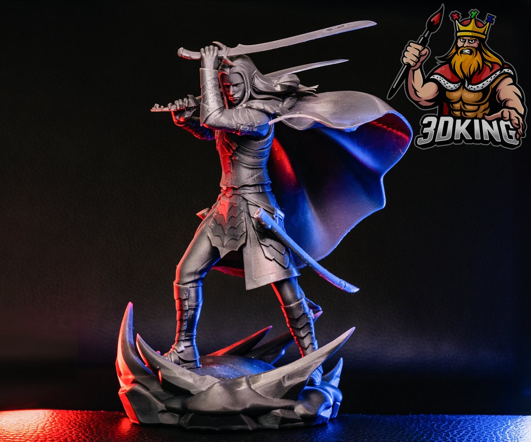 Drizzt Do'urden - Drow Ranger - Dark Elf - 3D Printed Fantasy Miniature ...