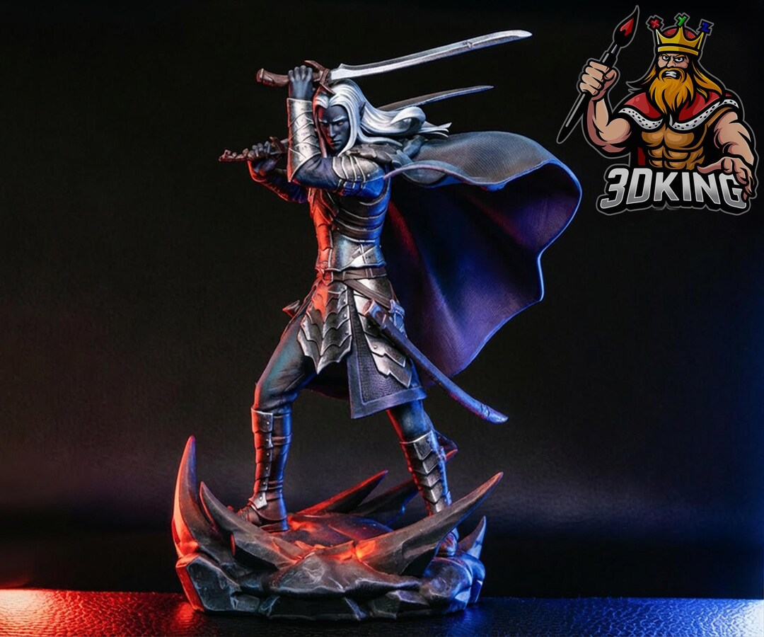 Drizzt Do'urden Miniature – 3D Printed Drow Ranger, Dnd Tabletop Gaming ...