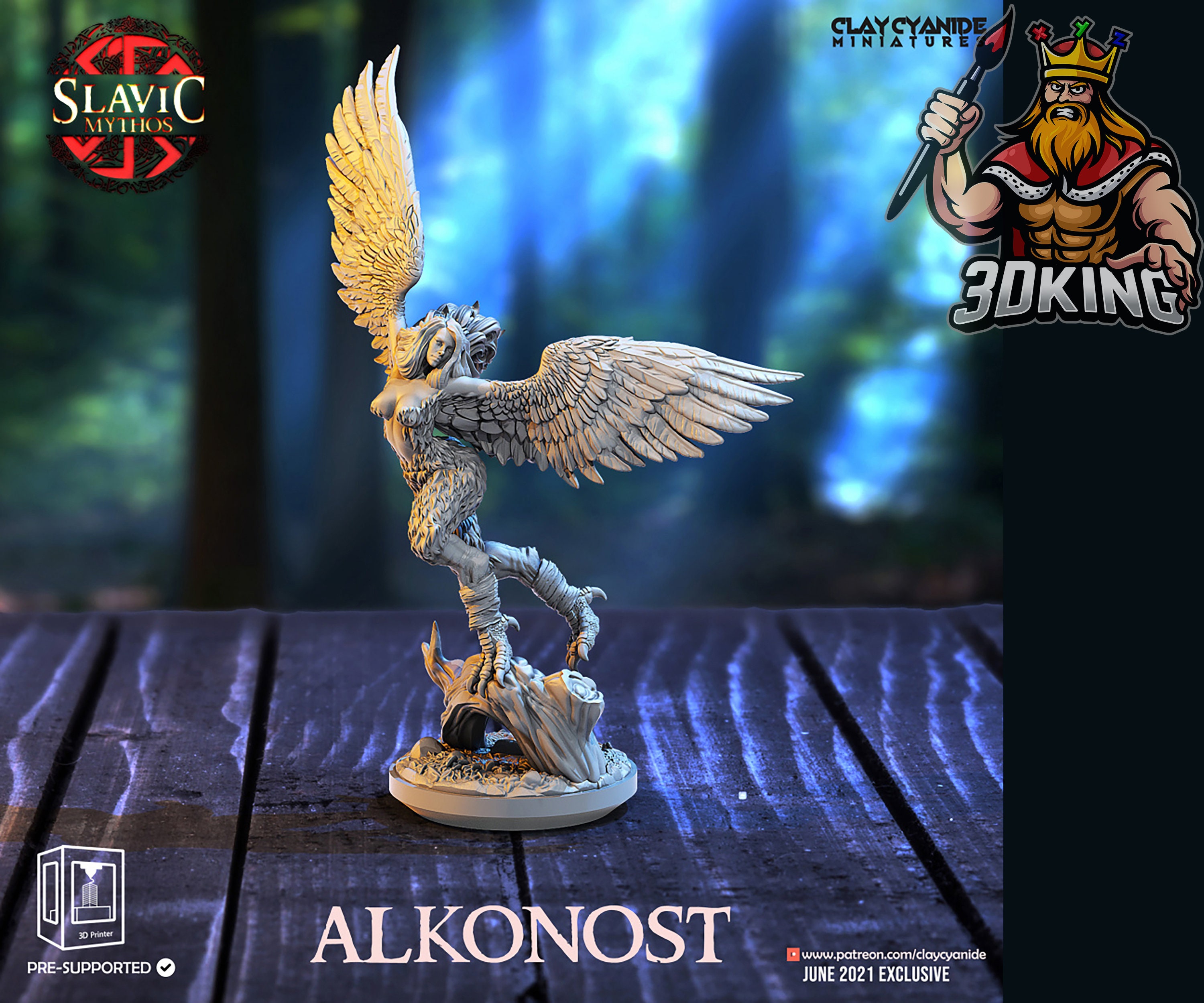 Alkonost - Harpy - Slavic Mythos - Clay Cyanide Miniatures - Fantasy ...
