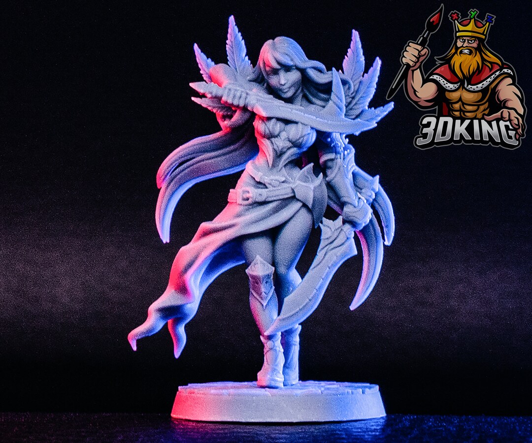 Valeen Female Blade Dancer - Female Warrior - Fantasy Miniature - 3D ...