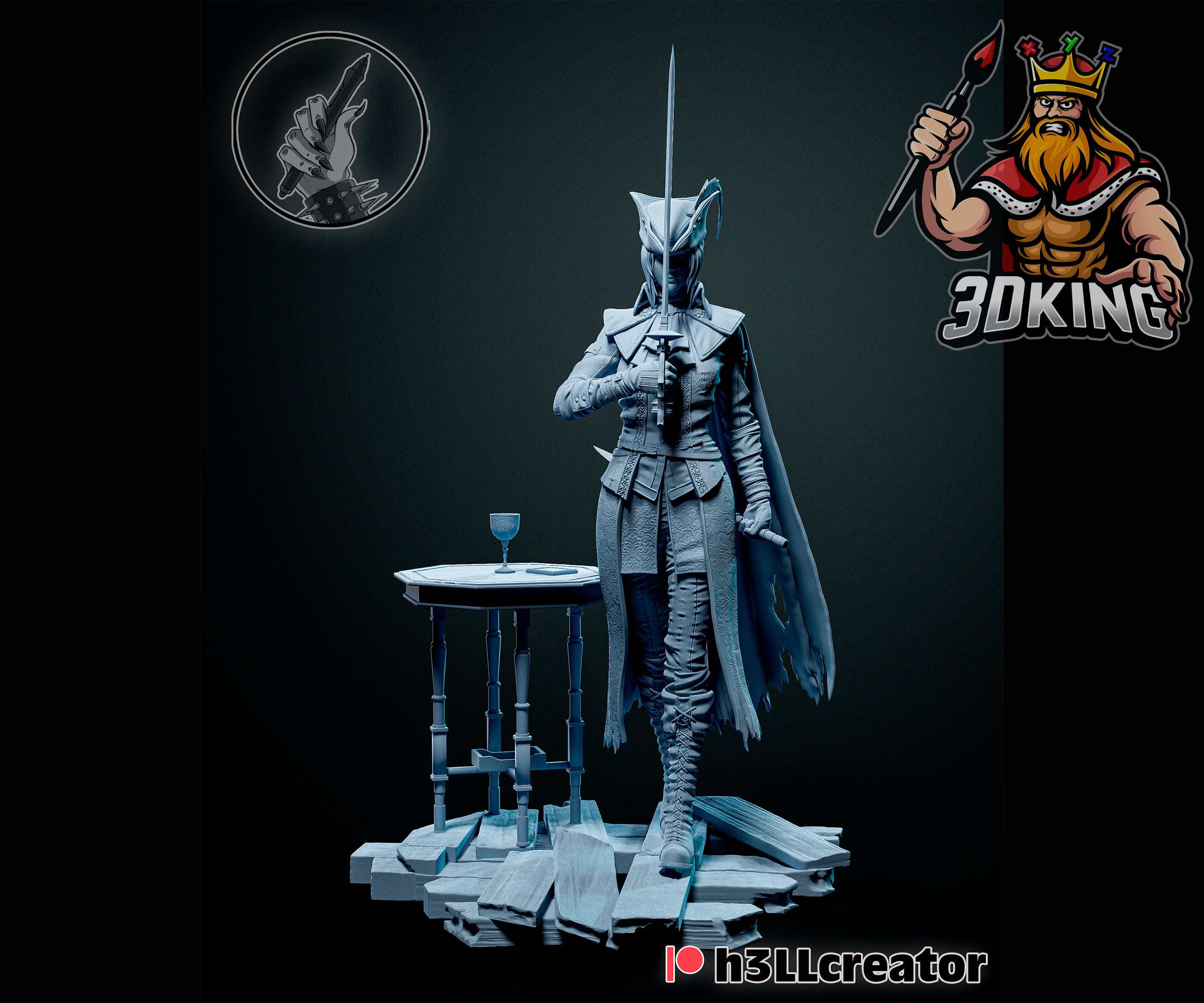 Lady Maria H3ll Creator 3D Printed Fantasy Miniature - Etsy