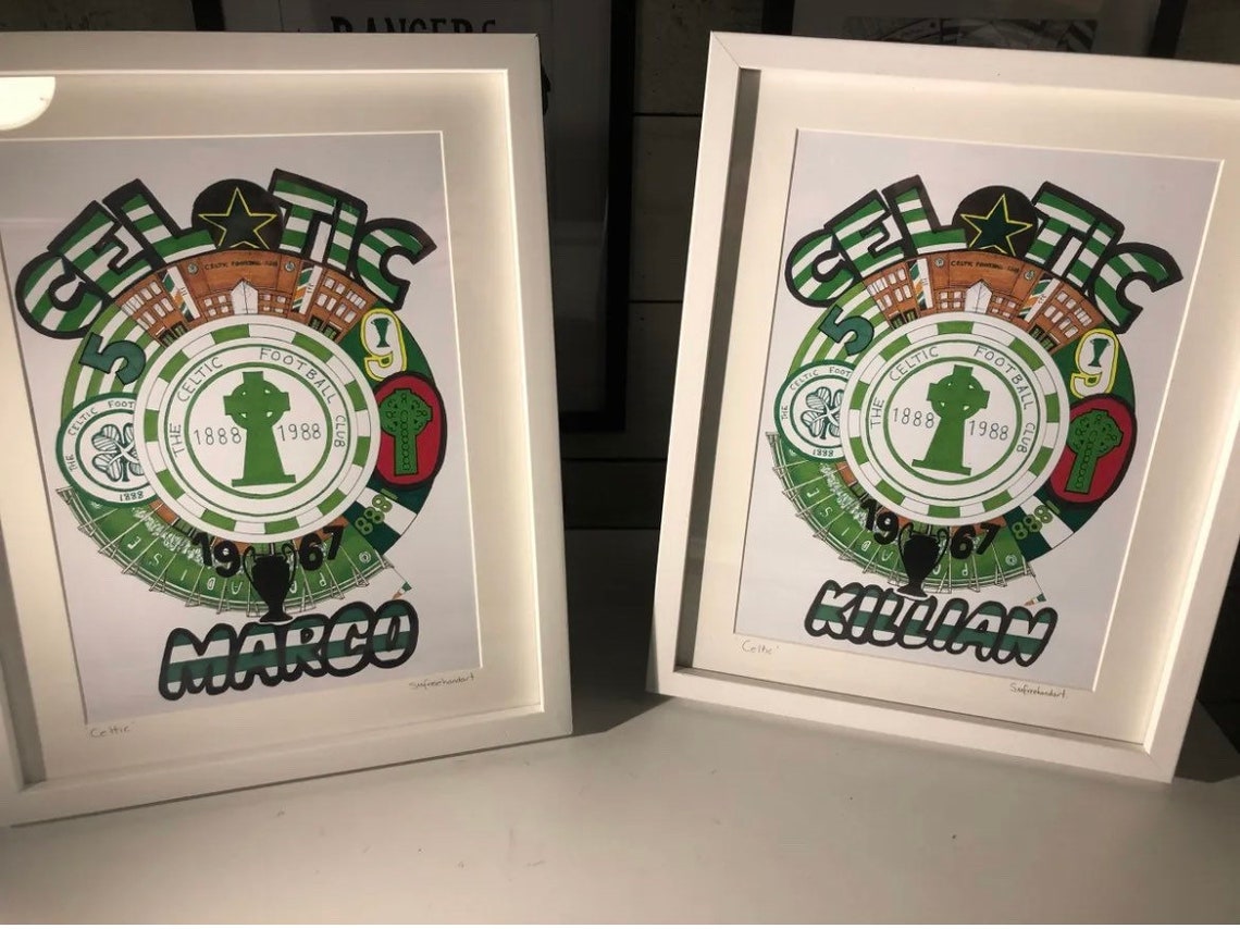 Celtic Football Club - Scottish Football - Glasgow - A4 Print - Artwork ...