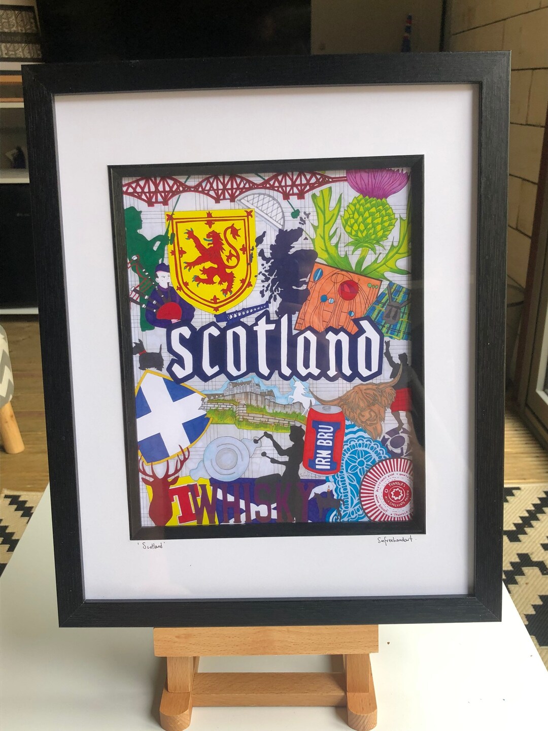 Scotland, Scottish Landmarks Hand Drawing Design. Artwork, Art, Print ...