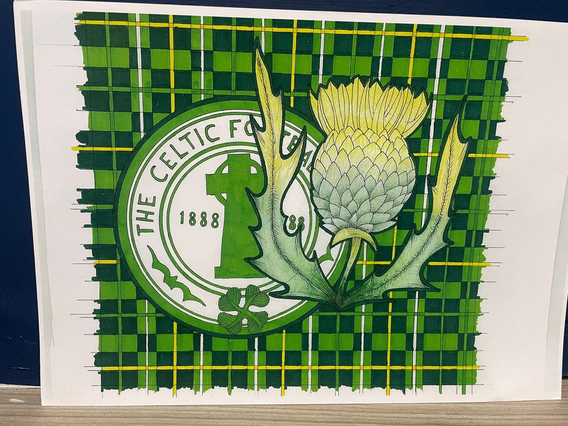 Celtic Football Club - Scottish Football - Glasgow - A4 Print - Artwork ...