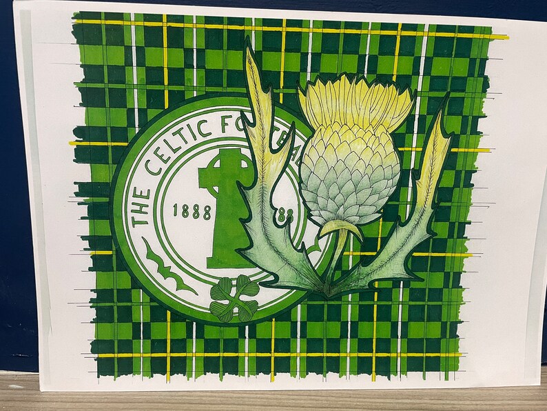 Celtic Football Club - Scottish Football - Glasgow - A4 Print - Artwork ...