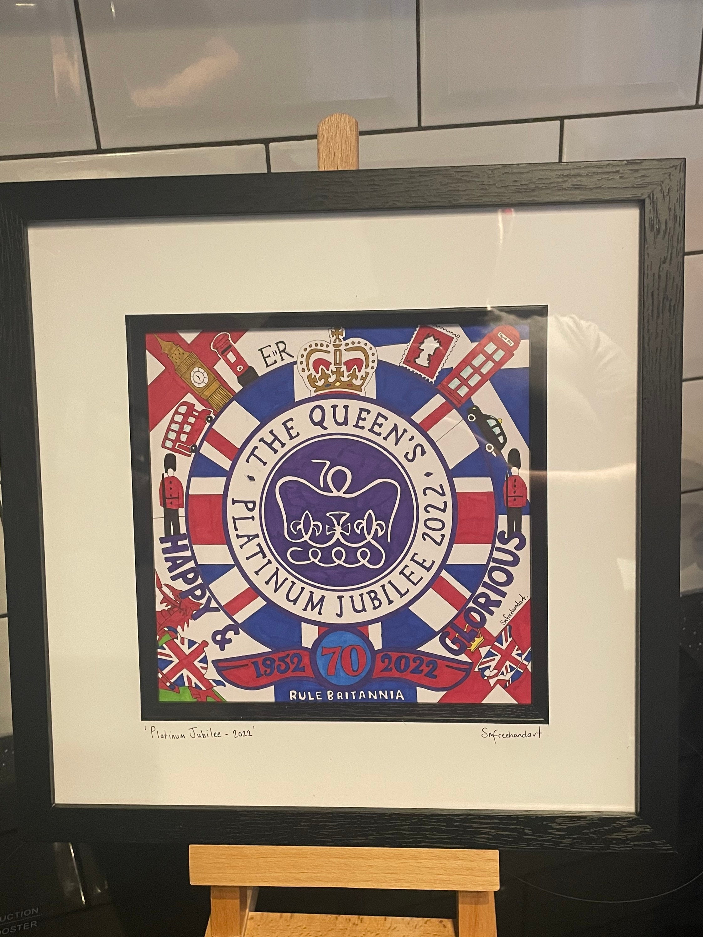 Queen Elizabeth Platinum Jubilee 2022 Hand Drawing Artwork. Tea Party ...