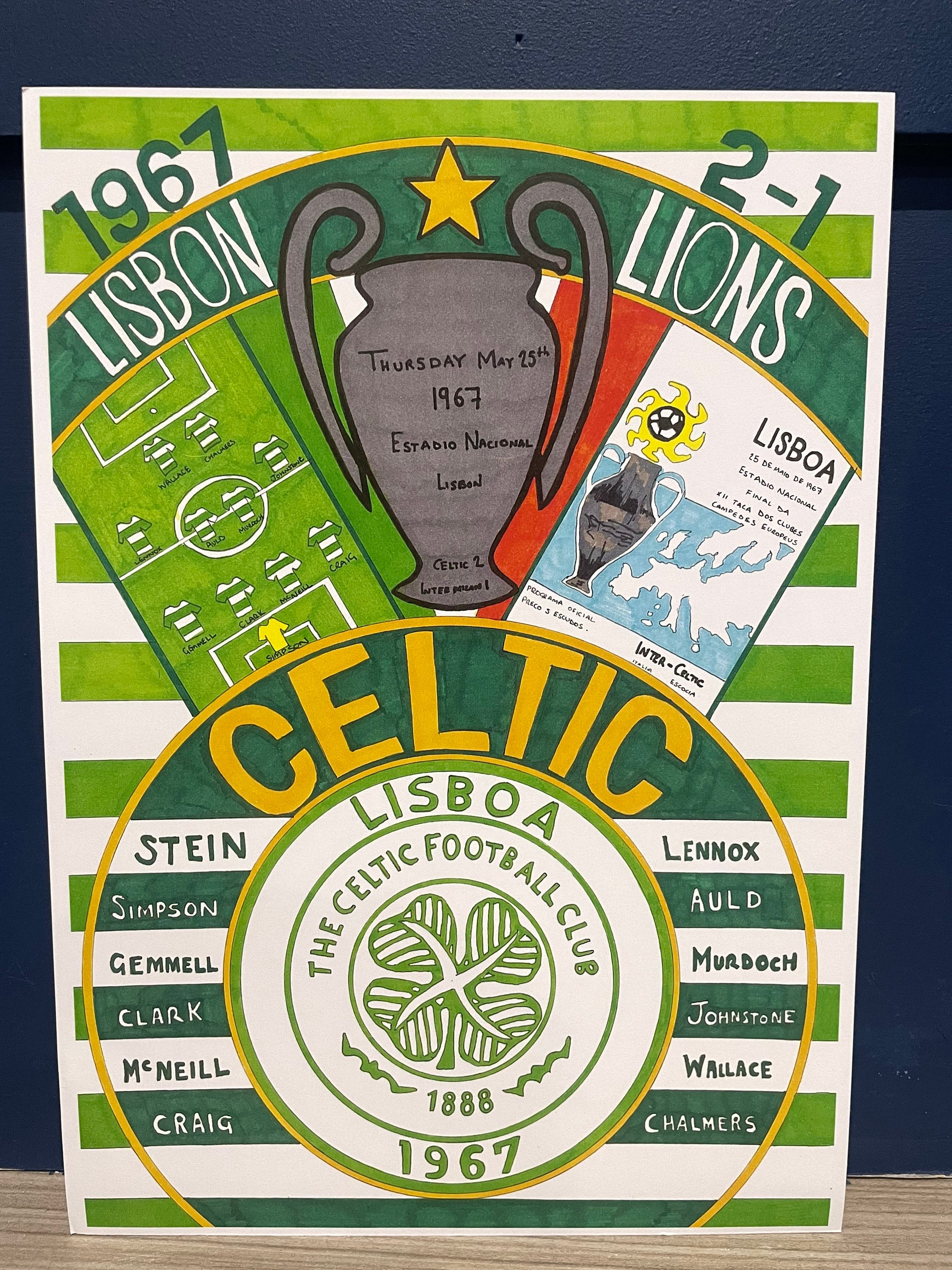 Celtic Football Club - Scottish Football - Glasgow - A4 Print - Artwork ...