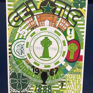 Celtic Football Club - Scottish Football - Glasgow - A4 Print - Artwork ...