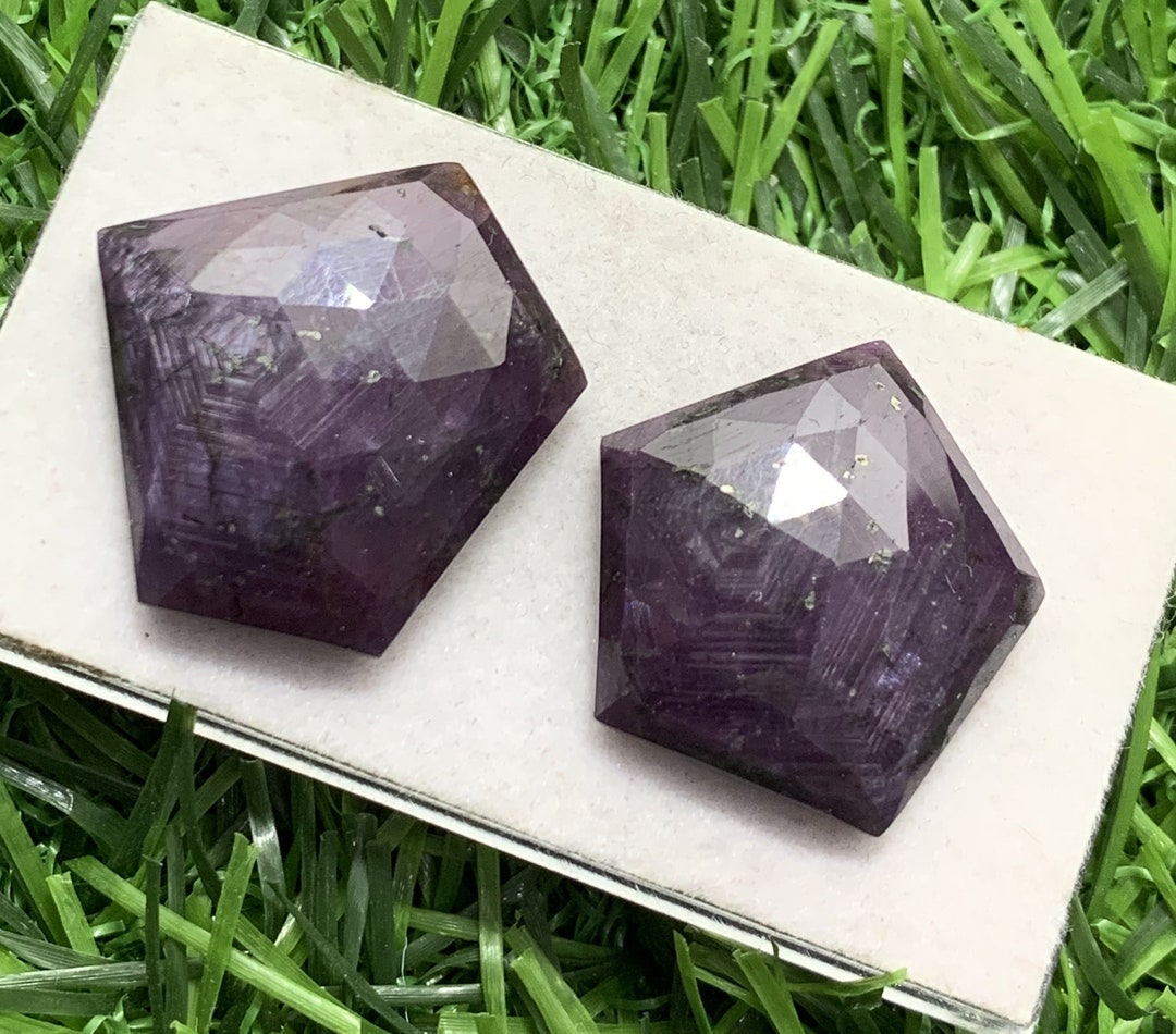 Sapphire, Natural Ruby Star Sapphire, Rose Cut Fancy Shape Flat Back ...