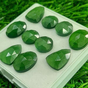 100% Natural Green Serpentine Rose Cut Flat Back Mix Shape Lot Gemstone ...