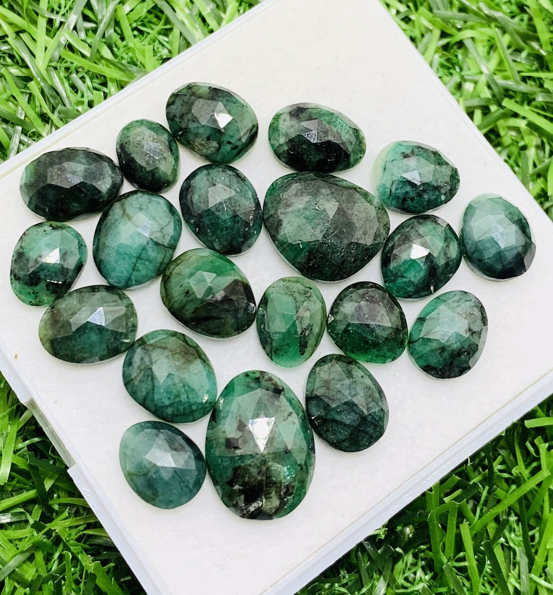 Emerald 100% Natural Emerald Green Color Emerald Rose Cut Fancy Shape ...