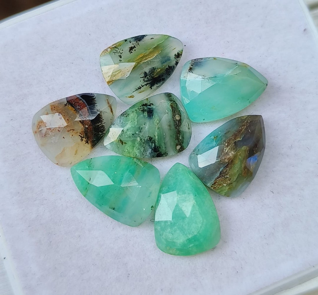 Opal, Natural Peruvian Opal, Rose Cut Shield Shape Flat Backs Lot ...