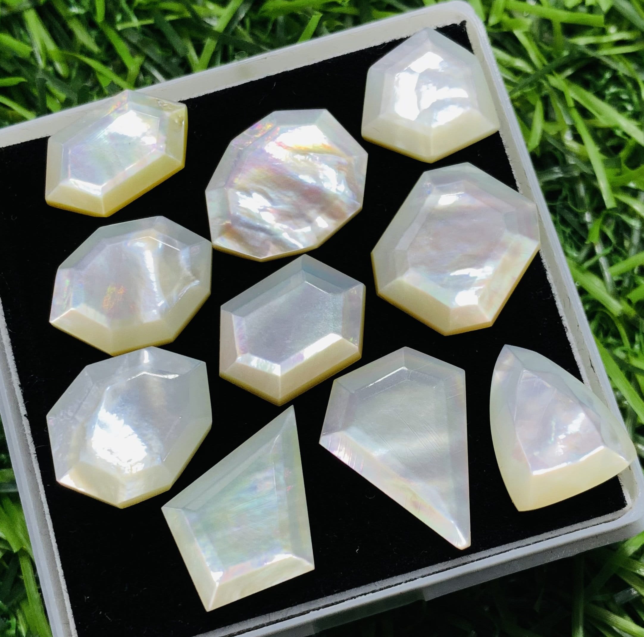 100% Natural Mother of Pearl Step Cut Fancy Shape Flat Backs - Etsy