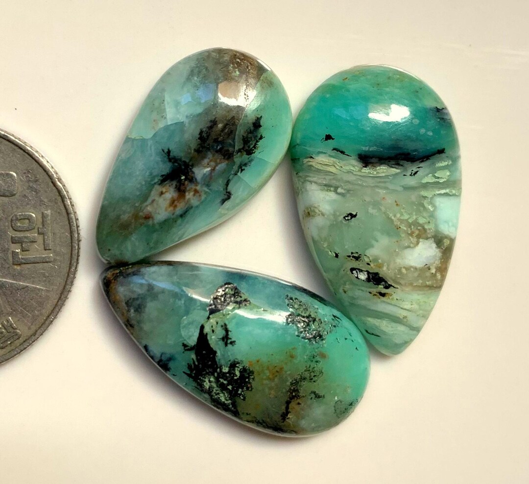 Opal, 100% Natural Peruvian Opal, Mix Shape Cabochons Flat Backs Lot ...