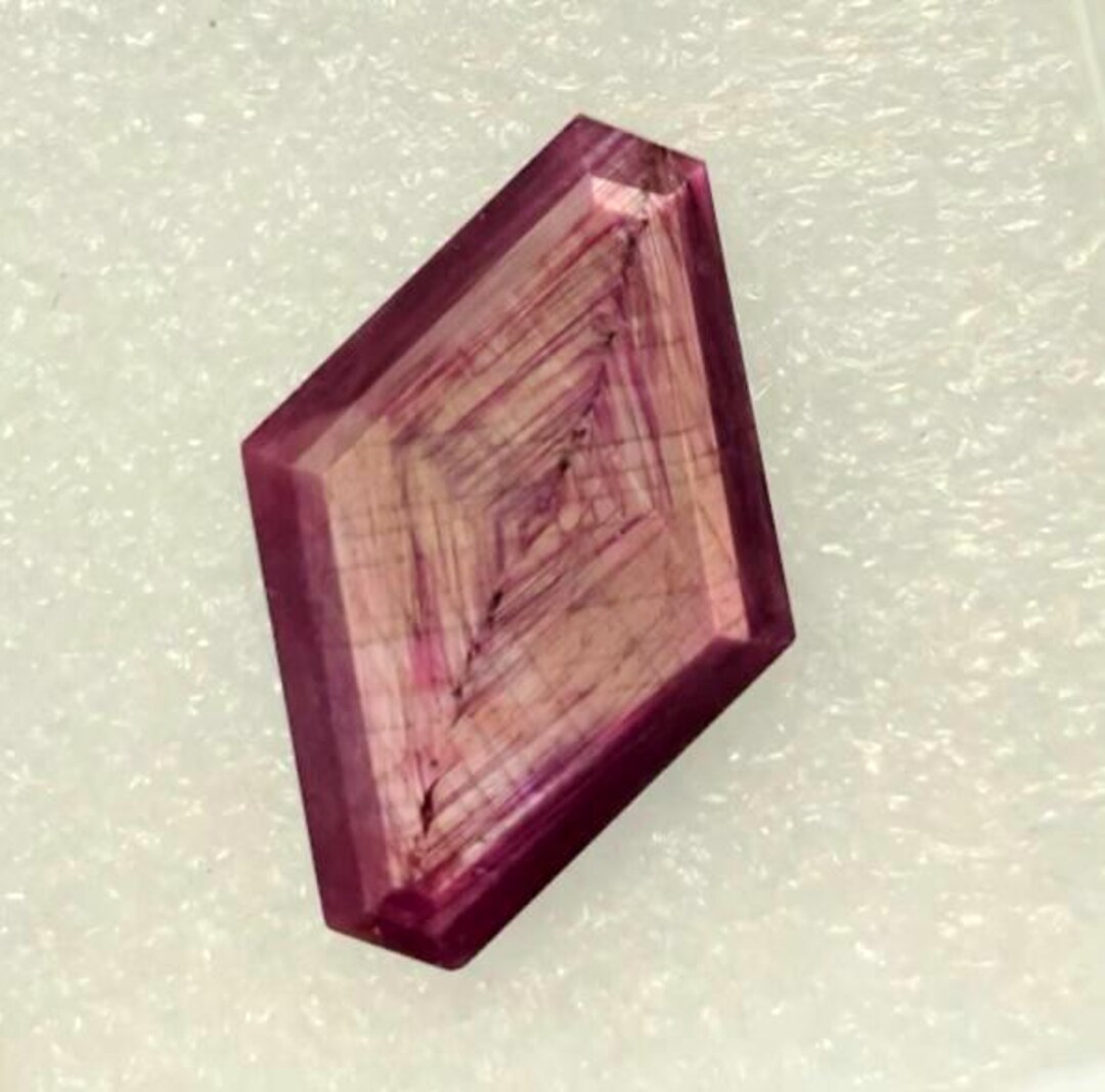 100% Natural Ruby Silk Sapphire, Step Cut Both Side Slices Fancy Shape ...